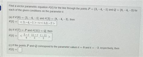 Solved Find A Vector Parametric Equation R Prime T