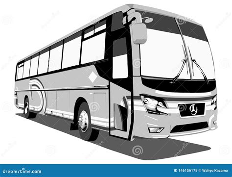 Дизайн винила Clipart серой шкалы иллюстрации вектора автобуса