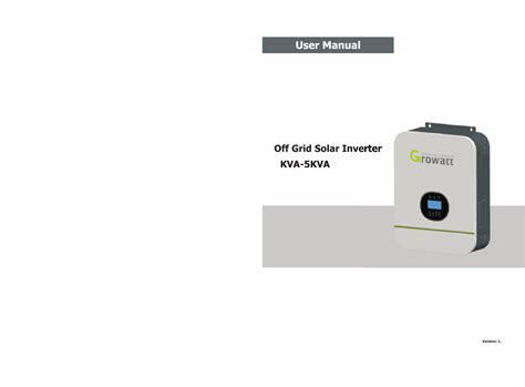 User Manual Growatt Spf 3000tl Hvm 24 English 23 Pages