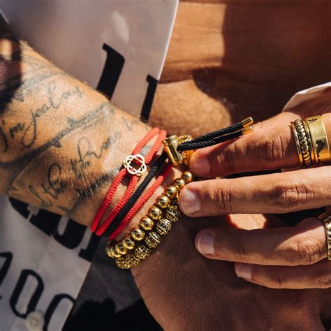 Red Cord String Bracelet For Men Silver