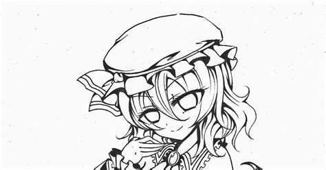 東方 おぜう塗り絵 しまのイラスト Pixiv