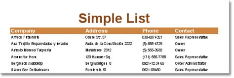 report internals creating lists selecting rows one after another