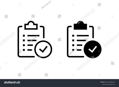 Checklist Clipboard Verification Symbol Icon Vector Stock Vector