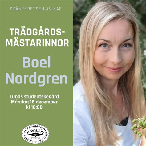 Skånekretsen 16 December Boel Nordgren “trädgårdsmästarinnor