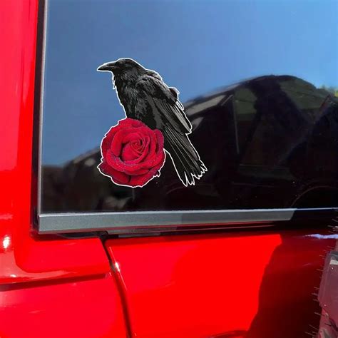 Crow Rose Vinyl Waterproof Sticker Decal Car Laptop Wall Temu Australia