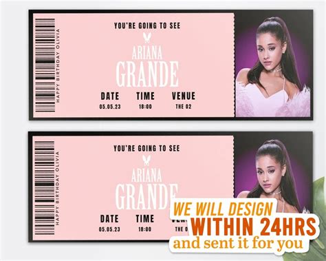 Custom Ariana Grande Tour 2023 Ticket Ariana Grande Concert Etsy Denmark