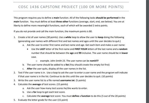 Solved Cosc Capstone Project Or More Points This Chegg