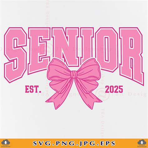 Coquette Senior 2025 Svg Senior Class Of 2025 Shirt Svg Senior Graduation Ts Pink Bow