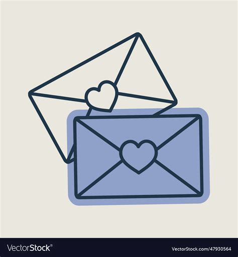 Two Envelope Icon Love Letter Royalty Free Vector Image