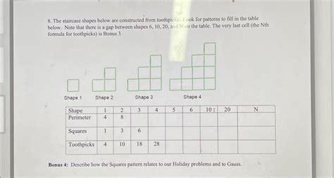 Solved 8 The Staircase Shapes Below Are Construeted From