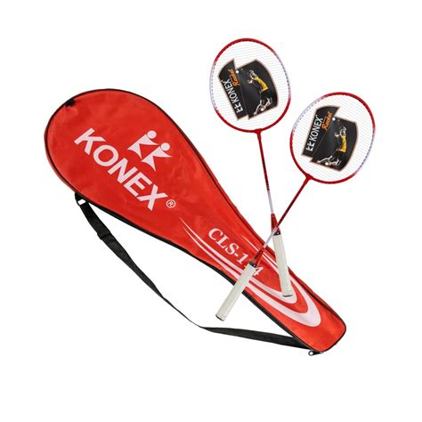 Konex Aluminum High Tech Matte Finish Light Weight Badminton Racket Pair With Full Cover For