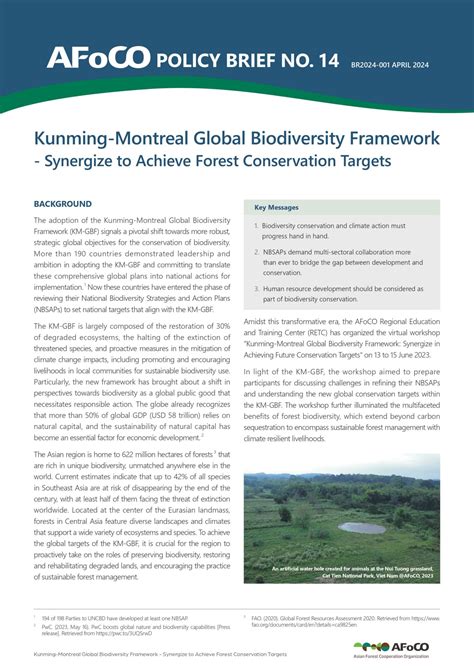 Policy Brief 14 Kunming Montreal Global Biodiversity Framework