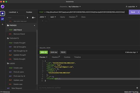Github Louiskgkim Social Network Api