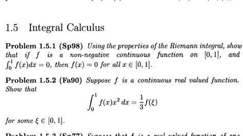Solved 1 5 Integral Calculus Problem 1 5 1 Sp98 Using The