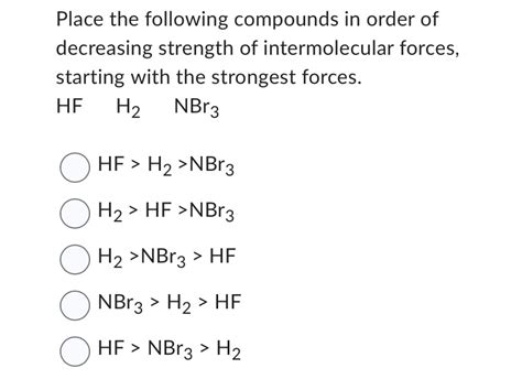 Intermolecular Forces Hf