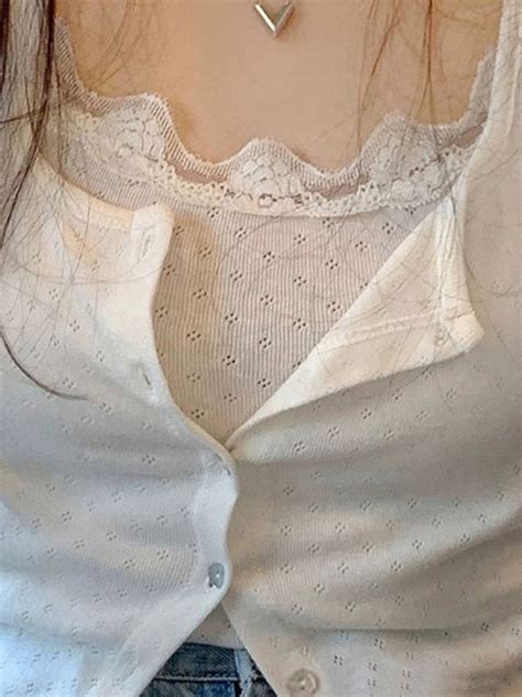 Emmiol Free Shipping 2024 Cutout Lace Trim Fungus Two Piece Long Sleeve