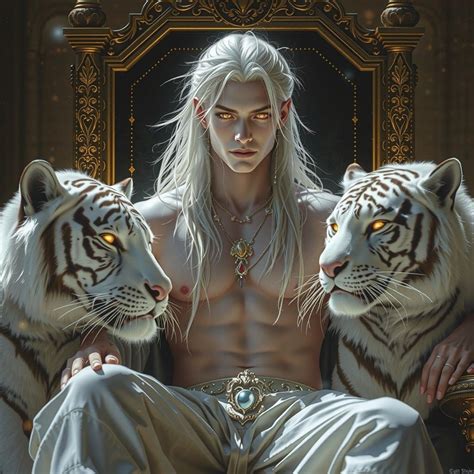 Regal Drow Prince Surrounded By Majestic Siberian Ai Art