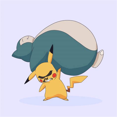 Pikachu X Snorlax By Buddylightning On Deviantart