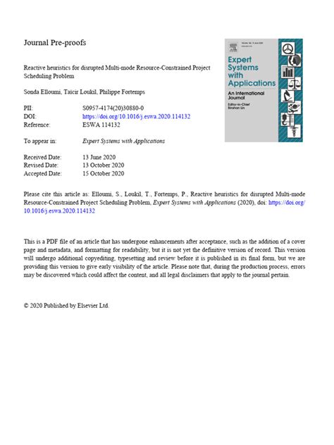 2020 Reactive Heuristics For Disrupted Multi Mode Resource Constrained