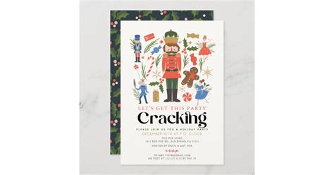 Nutcracker Cracking Christmas Holiday Party Invitation Zazzle