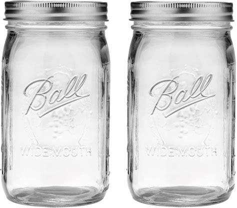 Ieavier Mason Jars Wide Mouth 24oz 6 Pack Glass Pickle