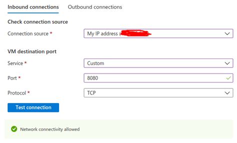 i want to access custom port of my vm on azure via public ip from my
