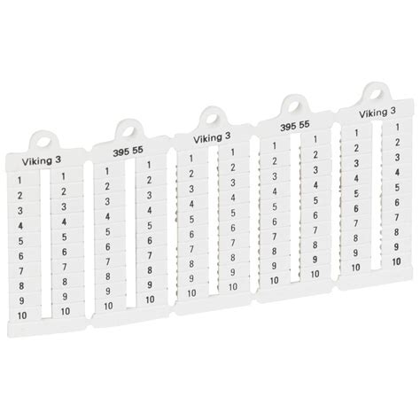 Viking 3 Terminal Block Pre Printed Marker Numbers 1 To 10 5mm