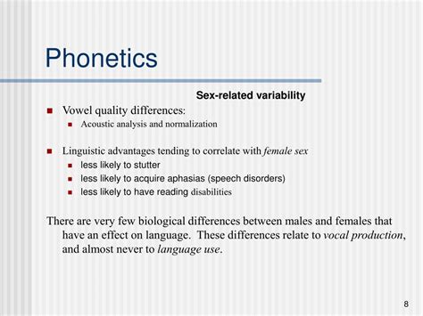 Ppt Speaker Variable Gender Variability In The Speech Of Males And