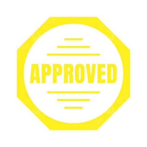 확인을 위해 노란색 팔각형 모양과 선으로 승인된 스탬프 벡터 승인 스탬프 인증 품질 Png 일러스트 및 벡터 에 대한 무료 다운로드 Pngtree