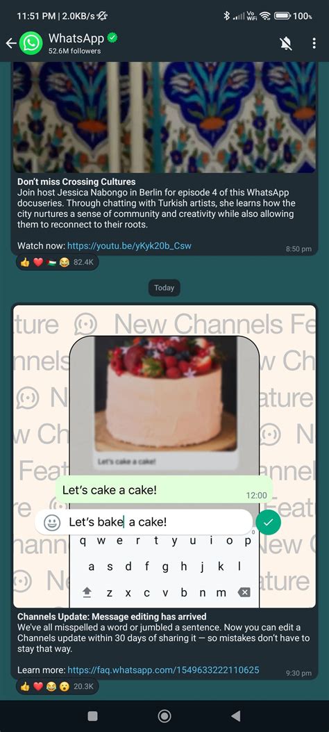 WhatsApp Rolls Out Message Editing Feature For Channels