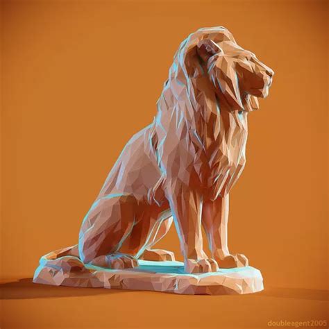 Low Poly León 2 Papercraft Escultura en venta en Cañete Lima por sólo