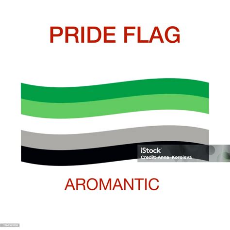 Aromantic Pride Flag On White Background Pride Symbolthe Official