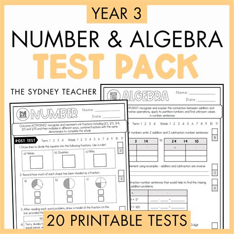 Year 3 Number And Algebra Printable Test Pack ⭐️ The Sydney Teacher