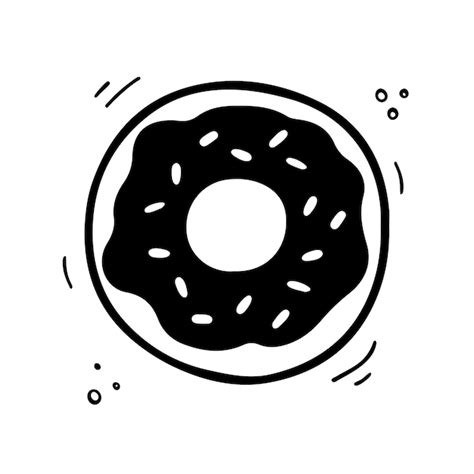 Rosquinha Desenhada à Mão Esboço De Rosquinha Ilustração De Fast Food
