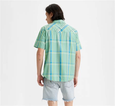 Ss Relaxed Fit Western Waab Plaid Wasabi Blue Levis® Mt