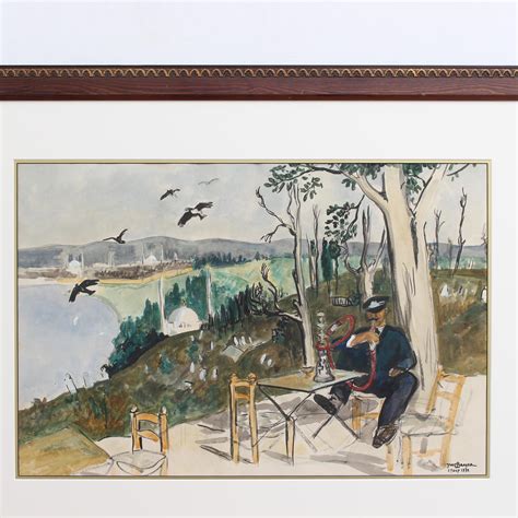 Yves Brayer Man Smoking Shisha In Istanbul For Sale At 1stdibs Audrey Brayer