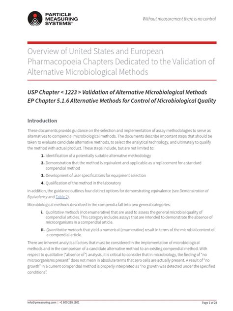 224 Usp 1223 Validation Of Alternative Micro Metho Download Free