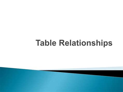Table Relationships In Database Managementpptx