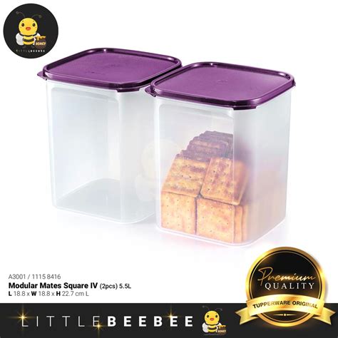 Tupperware Modular Mates Square Iv 55l Tupperware Besar Airtight