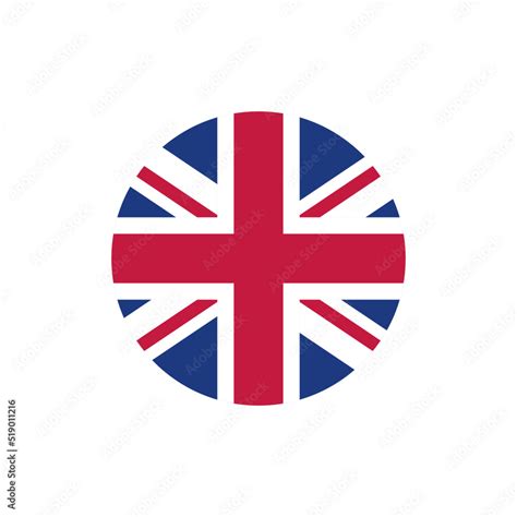 Union Jack Flag British Flag Round Icon United Kingdom Great Britain
