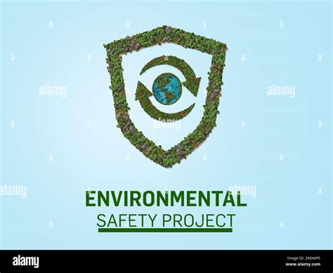 3d Green Safety Symbol Save Earth Concept World Environment Day Or