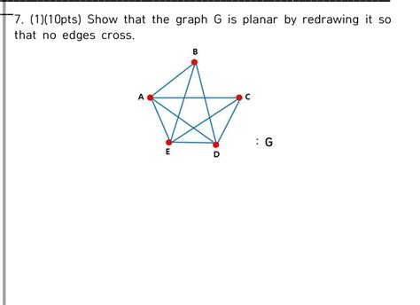 Solved 110pts ﻿show That The Graph G ﻿is Planar By