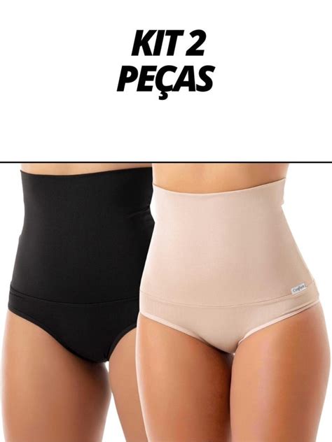 Kit 2 Calcinhas Cinta Modeladora Seca Barriga