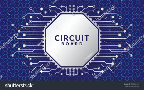 Octagonal Microchip Processor Circle Ring Texture Stock Vector Royalty