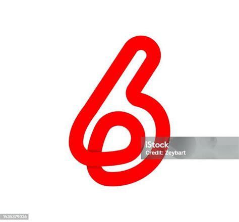 Numéro Six Signe De Linfini Cyclique 6 Lettre Rouge Vecteurs Libres De
