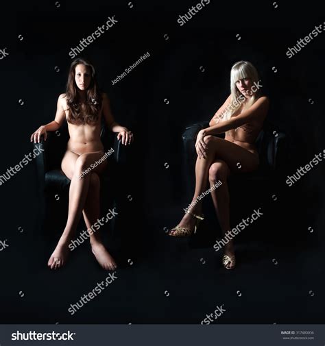 Two Attractive Nude Models Front Dark Stock Photo Shutterstock