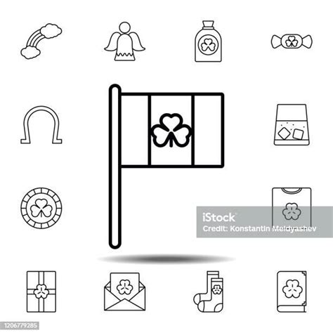 標誌沙姆羅克圖示為 Ui 和 Ux網站或移動應用程式設定的聖派翠克日圖示的簡單細線輪廓向量元素向量圖形及更多三葉草圖片 Istock