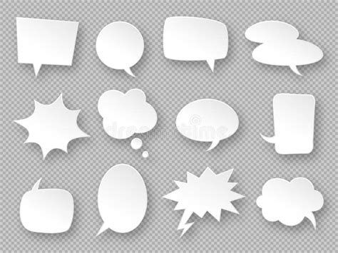 Paper Speech Bubbles White Communication Bubbles Thought Balloons
