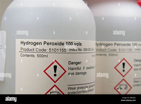 Bottles Of Hydrogen Peroxide H2o2 100 Vols As Used In A Uk High