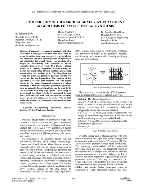 Pdf Comparision Of Hierarchial Mixed Size Placement Algorithms For